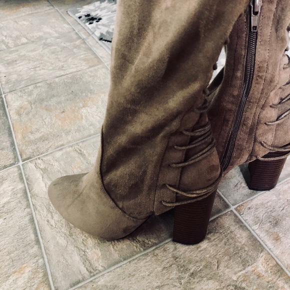 Windsor | Shoes | Suede Thy High Boots Lace Up | Poshmark